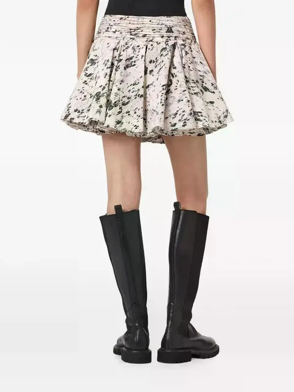ALLSAINTS Abstract Print Pleated Mini Skirt