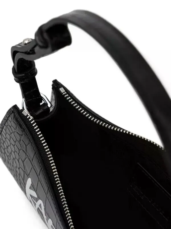 Karl Lagerfeld Croc-effect Logo Print Shoulder Bag