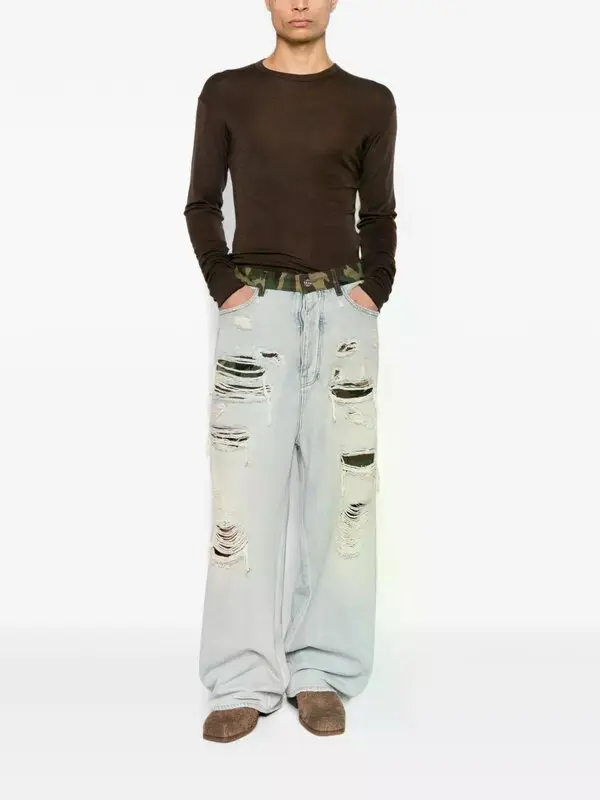 Amiri Distressed Camouflage-print Jeans