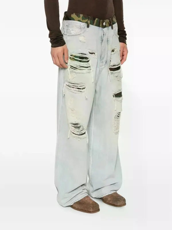 Amiri Distressed Camouflage-print Jeans