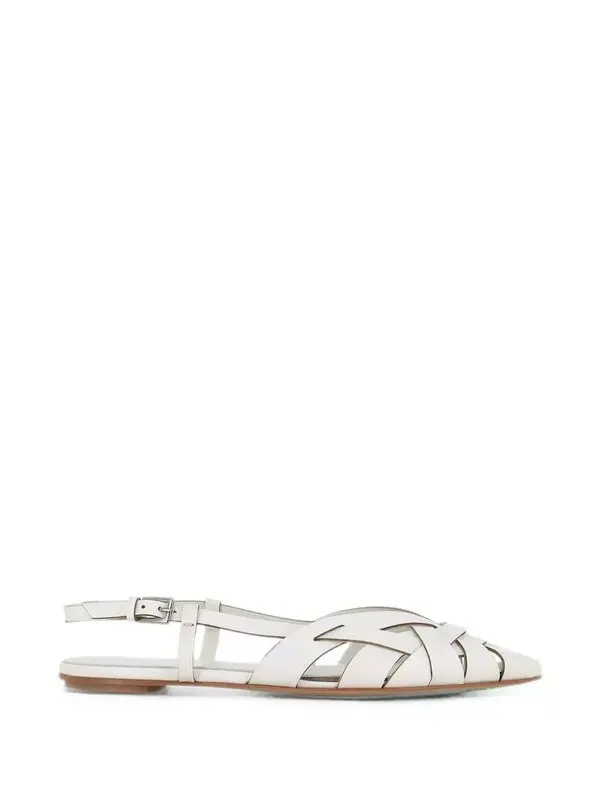 DEL CARLO Lisi Woven Slingback Flat Pumps