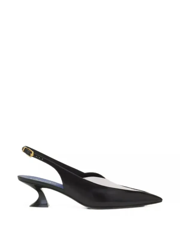 LANVIN Two-tone Pointed-toe Pumps - Black