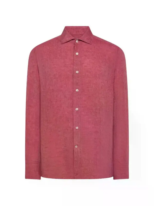 Seventy Long-sleeve Linen Shirt - Red
