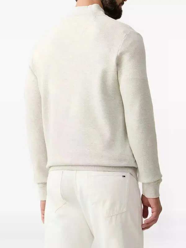 Barbour Ravensworth Quarter-zip Embroidered-logo Sweatshirt - Neutrals