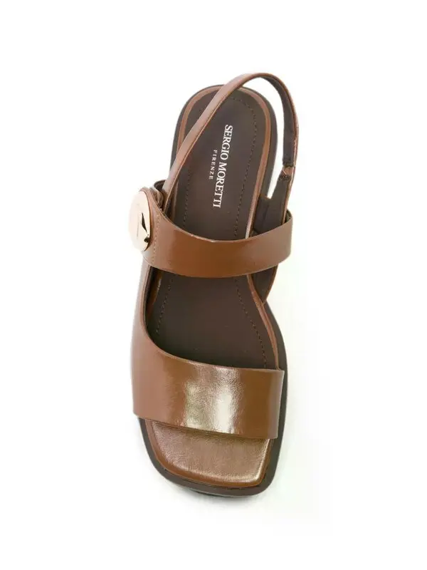 SERGIO MORETTI FIRENZE Gold-tone Hardware Slingback Sandals