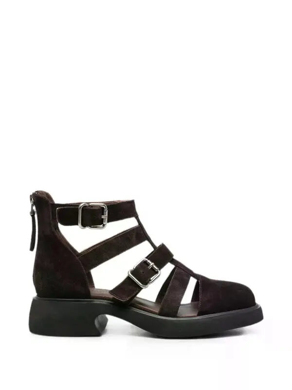 SERGIO MORETTI FIRENZE Buckle-fastening Cage Sandals - Brown