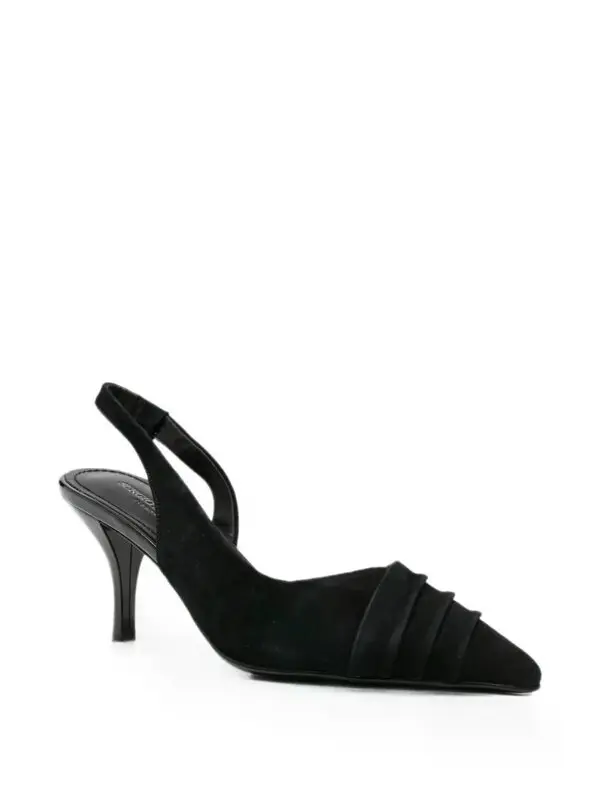 SERGIO MORETTI FIRENZE Ruched Slingback Pumps - Black