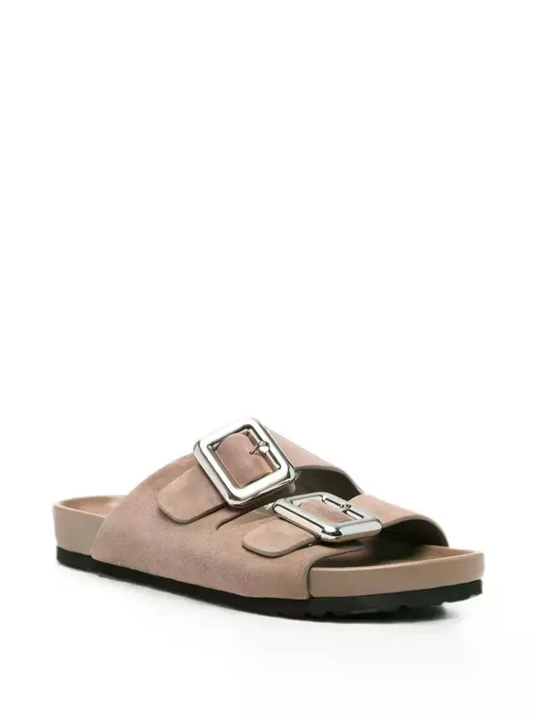 SERGIO MORETTI FIRENZE Buckle-fastening Suede Slippers