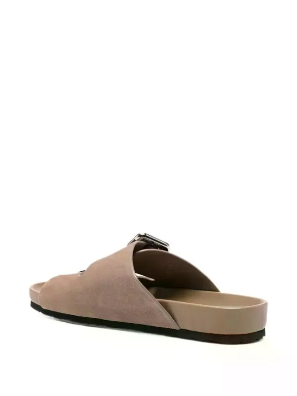 SERGIO MORETTI FIRENZE Buckle-fastening Suede Slippers