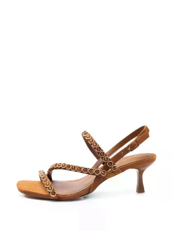 EMANUELLE VEE Embellished Crystal Sandals