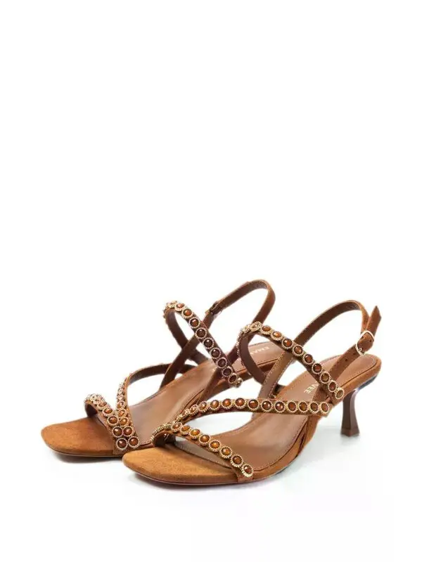 EMANUELLE VEE Embellished Crystal Sandals