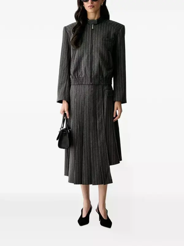 Karl Lagerfeld Pinstripe Asymmetric Skirt - Grey
