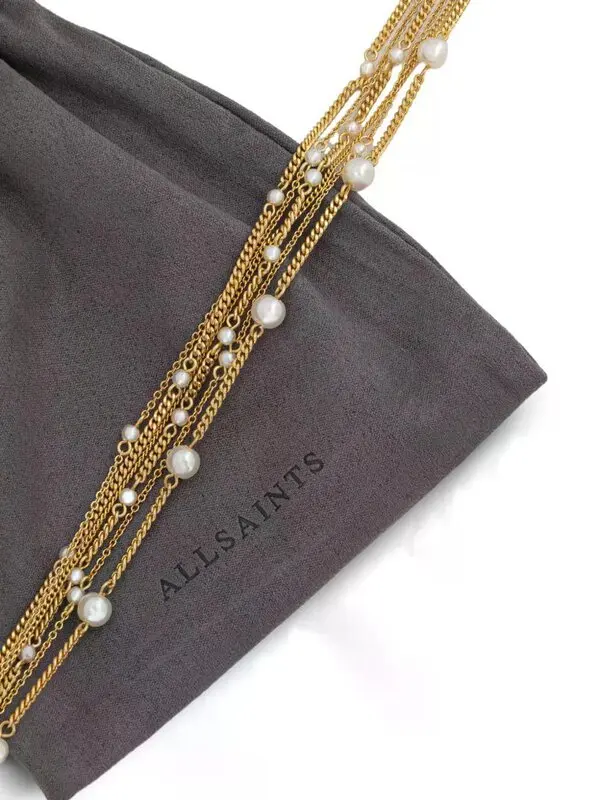 ALLSAINTS Tone Layered Chain Necklace With Pearls