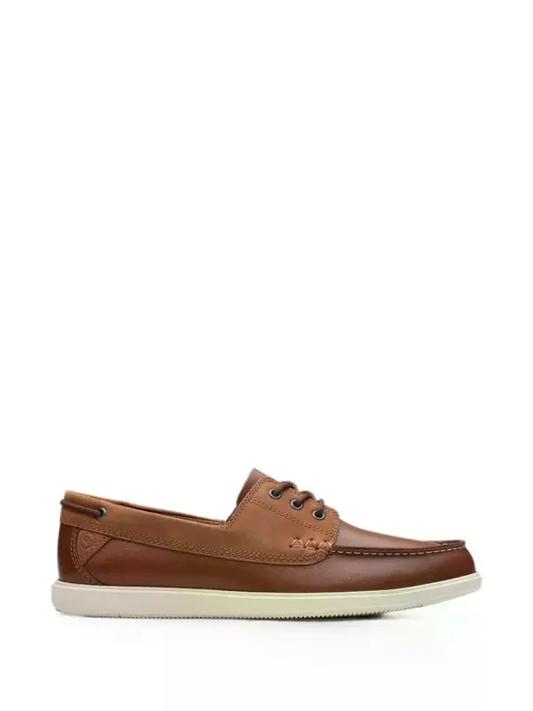 Clarks Bratton Leather Boat Shoes - Brown