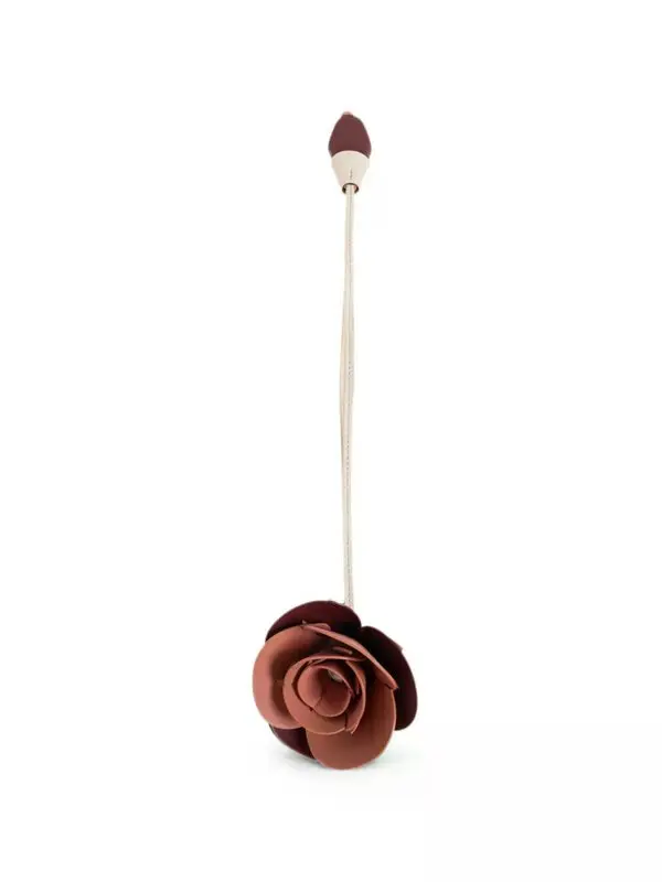 Furla Allegra Floral Appliqué Keychain - Brown