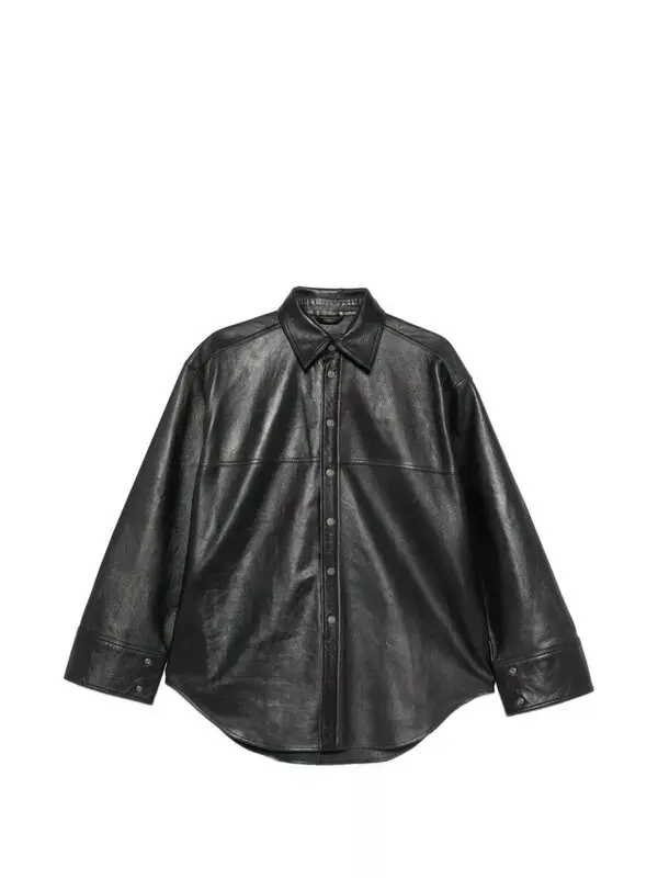 HAIKURE Leather Oversized Jacket - Black