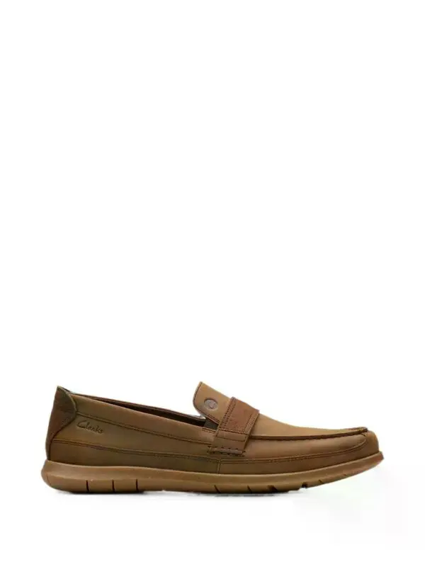 Clarks Flexway Band Leather Loafers - Brown