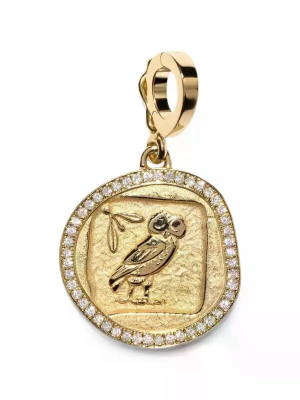 AZLEE Small Owl Wisdom Diamond Pendant Necklace - Gold