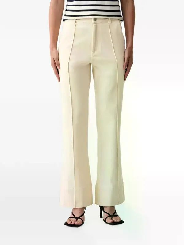 Barbour Hinton Pintuck-detailing Flared Jeans - Neutrals
