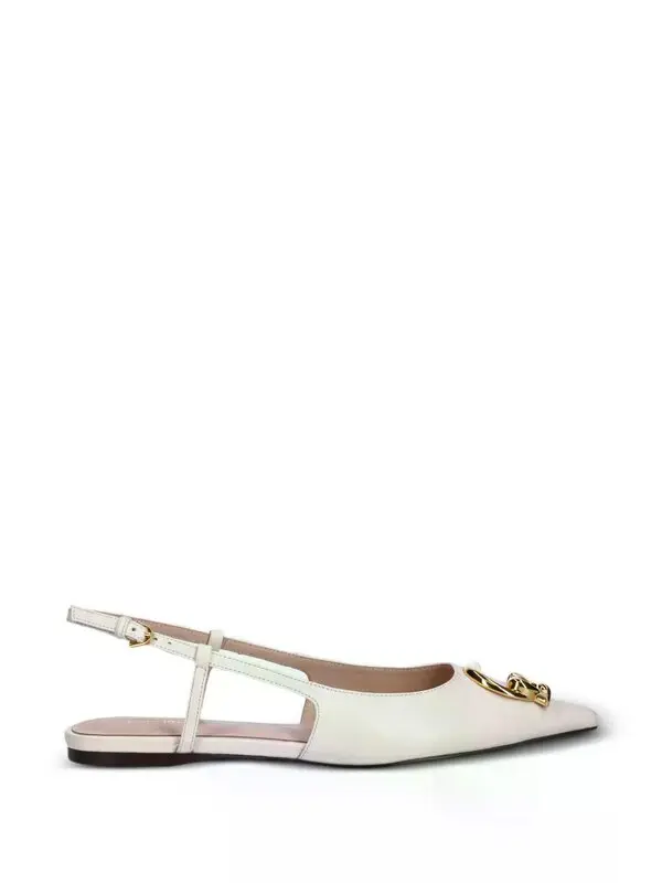 COCCINELLE Logo Plaque Slingback Pumps - White
