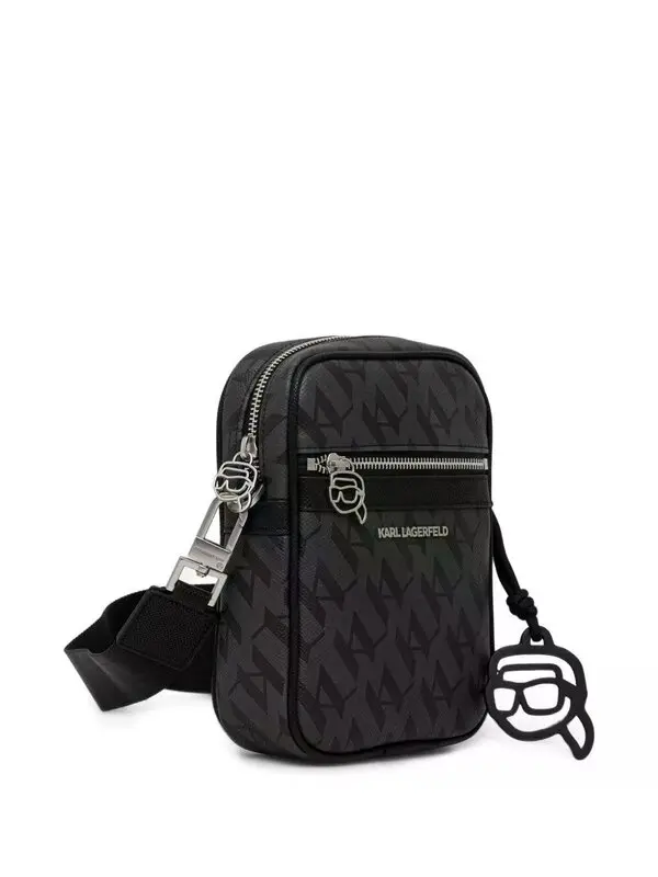 Karl Lagerfeld Monogram Print Messenger Bag