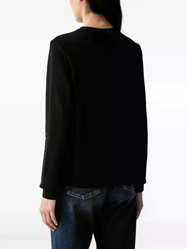 Karl Lagerfeld Crystal Embellished Logo Pattern Crew Neck Sweater