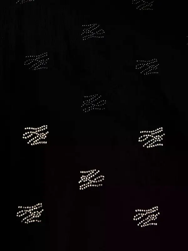 Karl Lagerfeld Crystal Embellished Logo Pattern Crew Neck Sweater