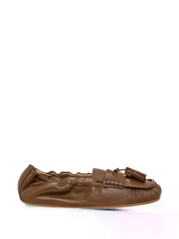Elisabetta Franchi Tassel-detail Calf Leather Loafers - Brown