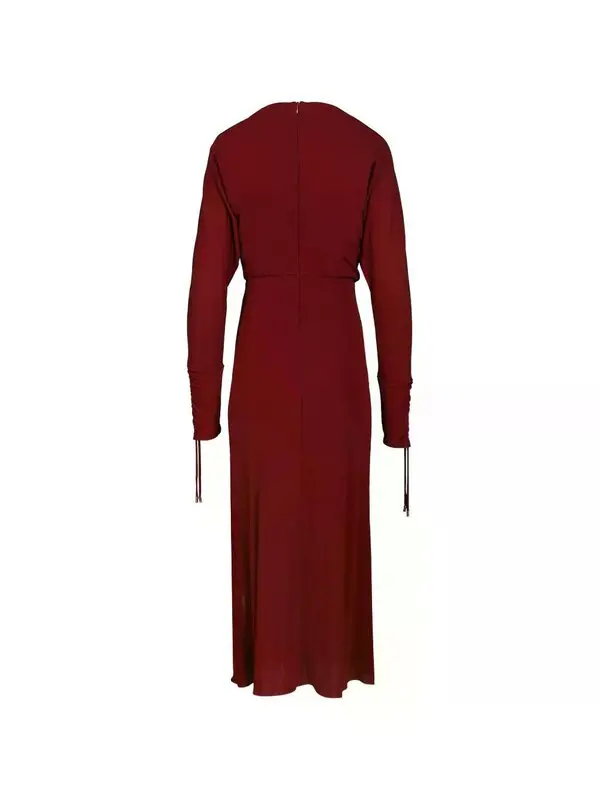 Max Mara Long-sleeve Maxi Dress With Draped Detailing