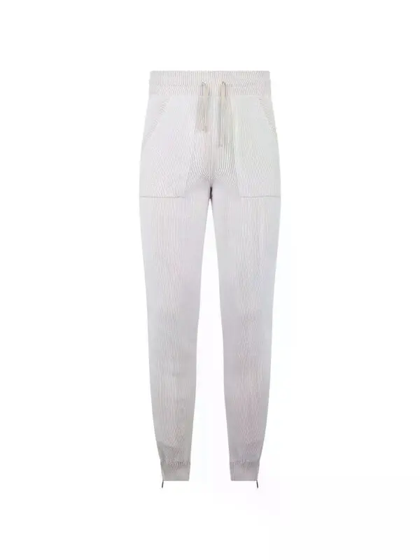 MOORER Ribbed-knit Track Pants - Neutrals