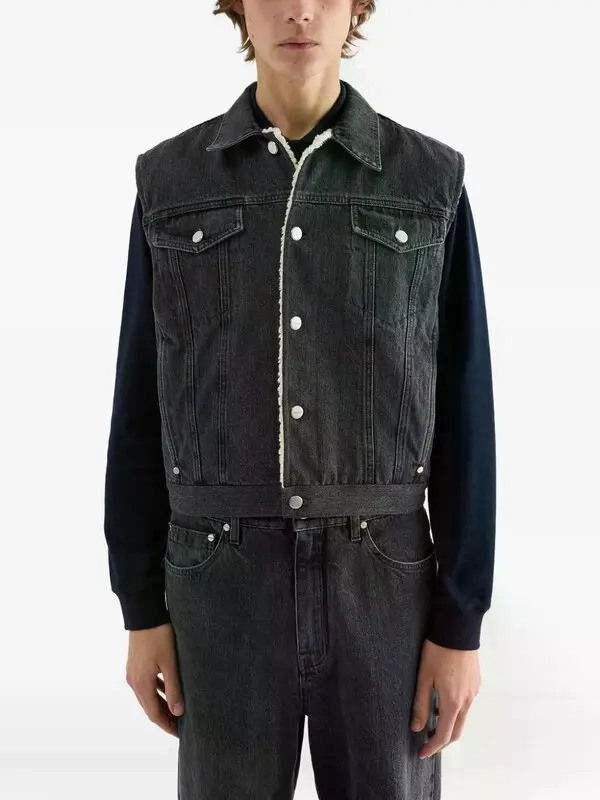 JIL SANDER Fleece-lined Denim Gilet
