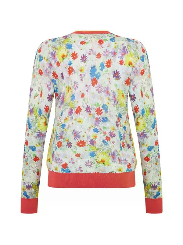 MOORER Floral-print Button-up Cardigan