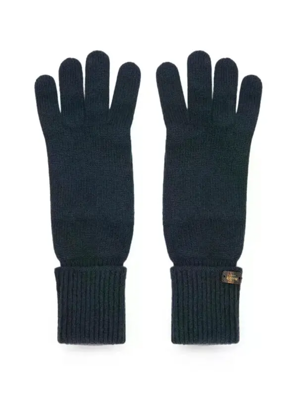 MOORER Logo-plaque Gloves - Blue