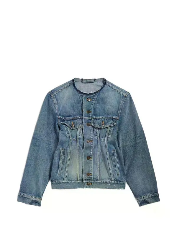 Balenciaga Hourglass Denim Jacket - Blue