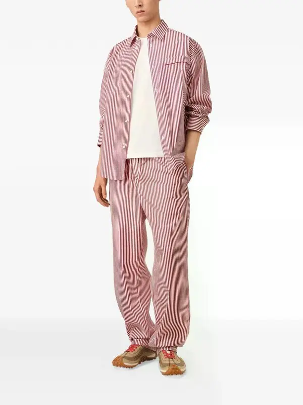 AMI Paris Cotton Elasticated Striped Trousers