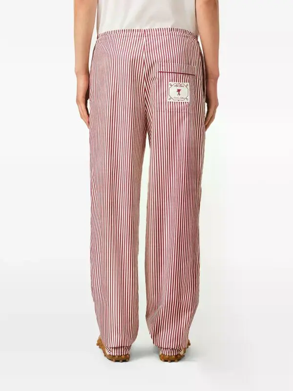 AMI Paris Cotton Elasticated Striped Trousers