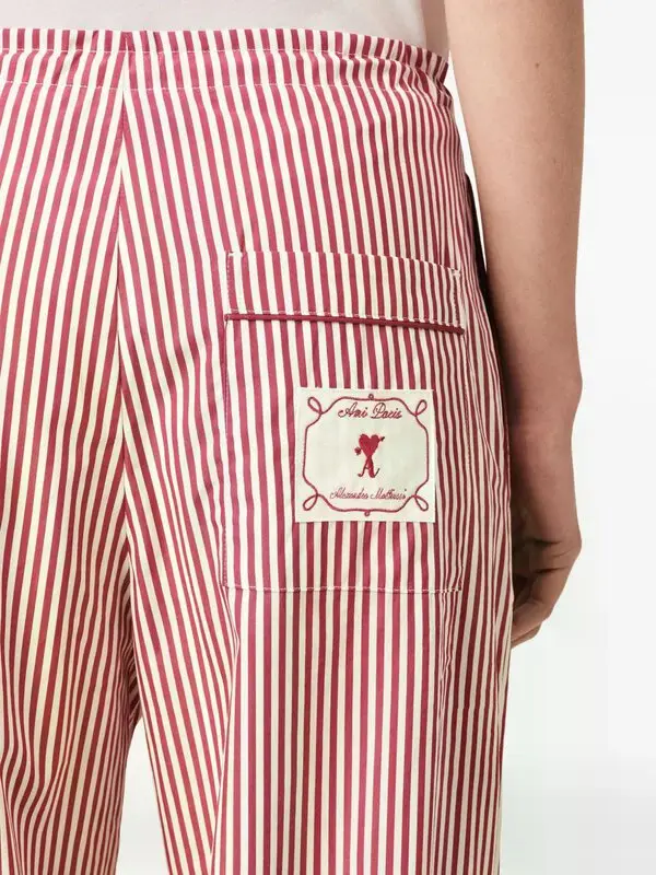 AMI Paris Cotton Elasticated Striped Trousers