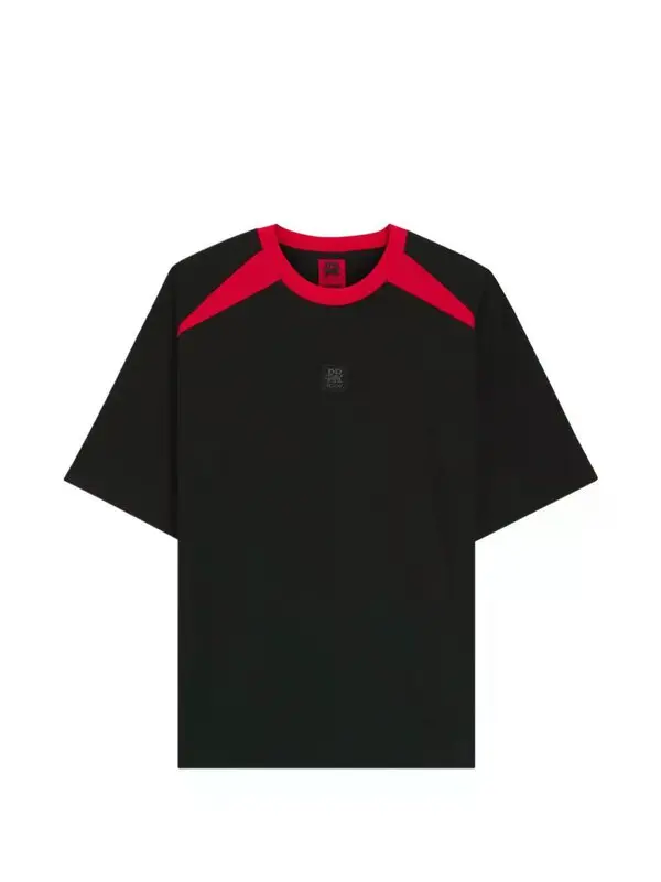 BOSS X Rb Logo-patch Panelled T-shirt - Black