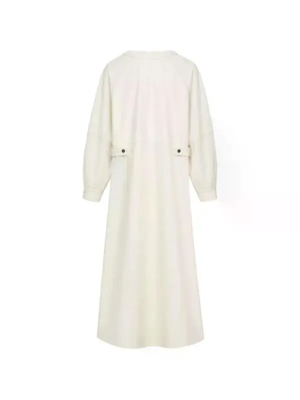 RETORI V-neck Midi Dress With Buttoned Cuffs