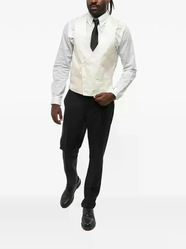 Corneliani Double-breasted Silk Waistcoat - Neutrals
