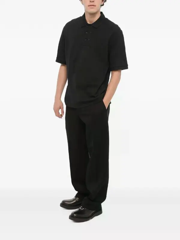 Neil Barrett Piqué Cotton Polo Shirt - Black