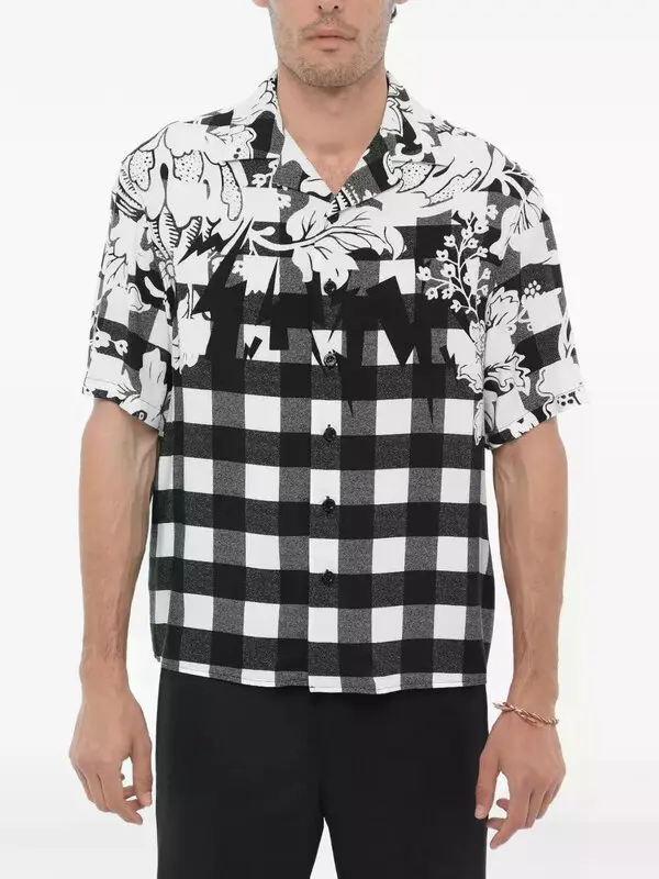 Neil Barrett Checked Floral-print Shirt