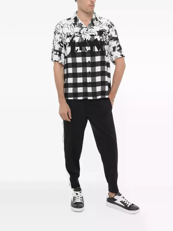 Neil Barrett Checked Floral-print Shirt