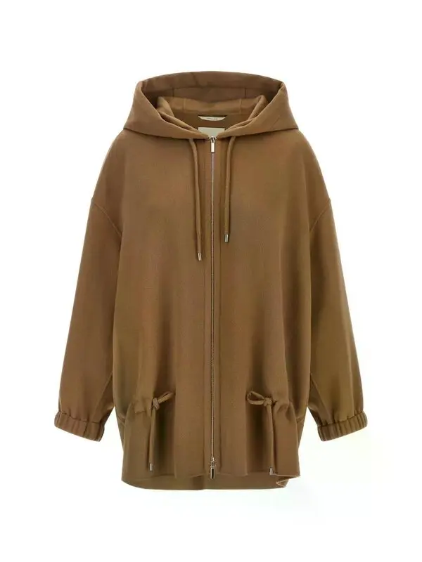 Max Mara Hooded Drawstring Coat - Brown