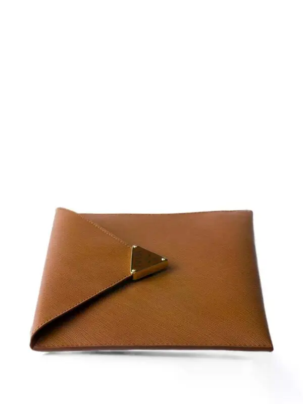 Prada Saffiano-leather Envelope Clutch