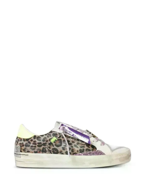 CRIME LONDON Leopard Print Sneakers - White