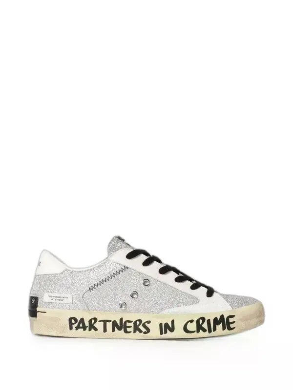 CRIME LONDON Distressed Glitter Detail Sneakers