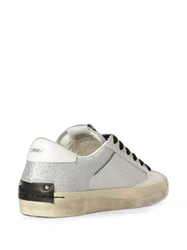 CRIME LONDON Distressed Glitter Detail Sneakers