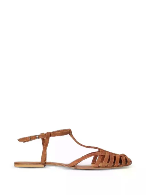 ANNA F. Strappy Suede Sandals - Brown