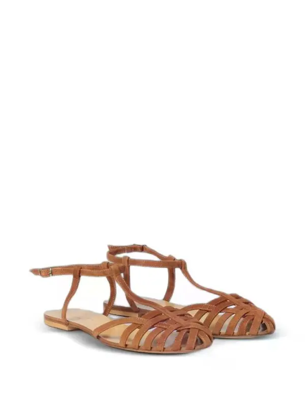ANNA F. Strappy Suede T-bar Sandals